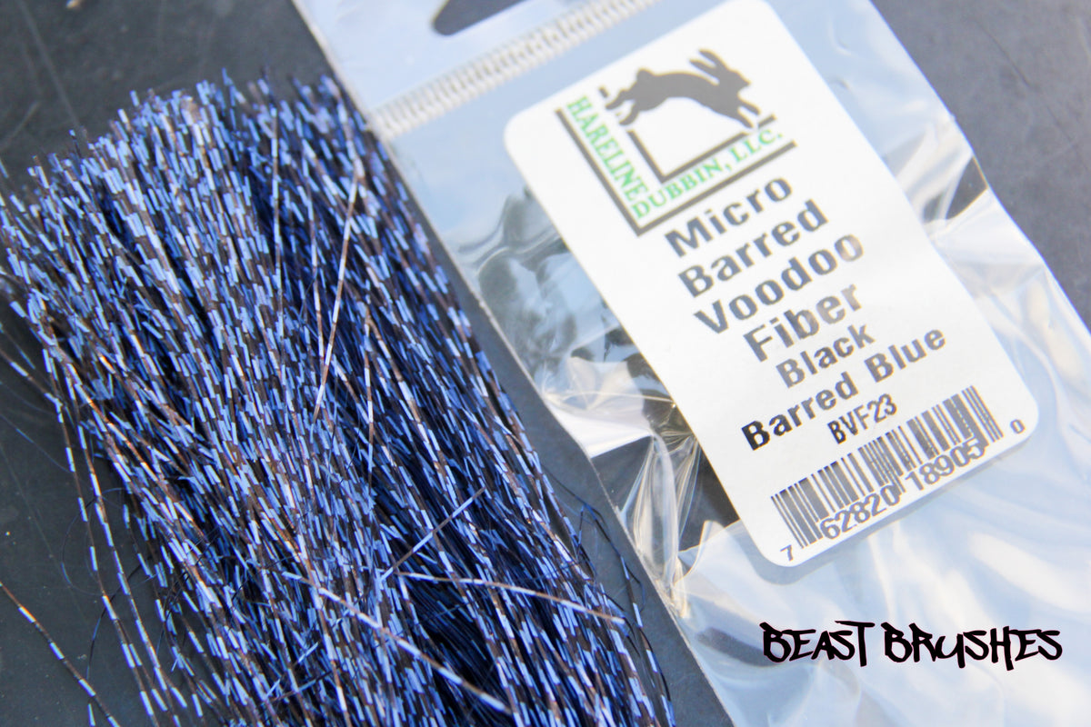 Hareline Micro Barred Voodoo Fiber – Beast Brushes Inc
